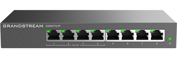 Grandstream Layer 2 Unmanaged PoE Switch, 8 x GigE (4 x PoE), Metal Ca ...