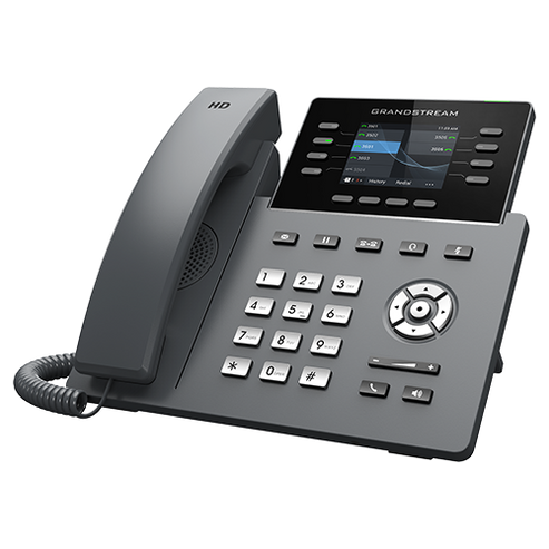 Grandstream 8 Lines, 4 SIP Accounts, 2.8in scrn (color), PoE + GigE, W ...