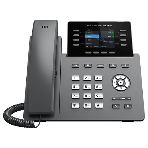 Grandstream 8 Lines, 4 SIP Accounts, 2.8in scrn (color), PoE + GigE, W ...